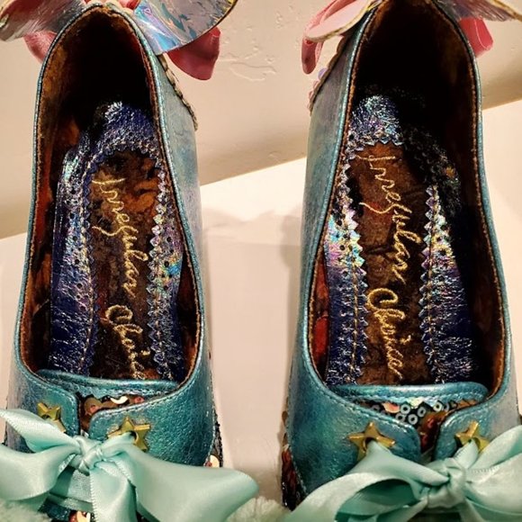 Irregular Choice | Shoes | Sz 37 Iridescent Aqua Sequin Sparkle Bunny ...